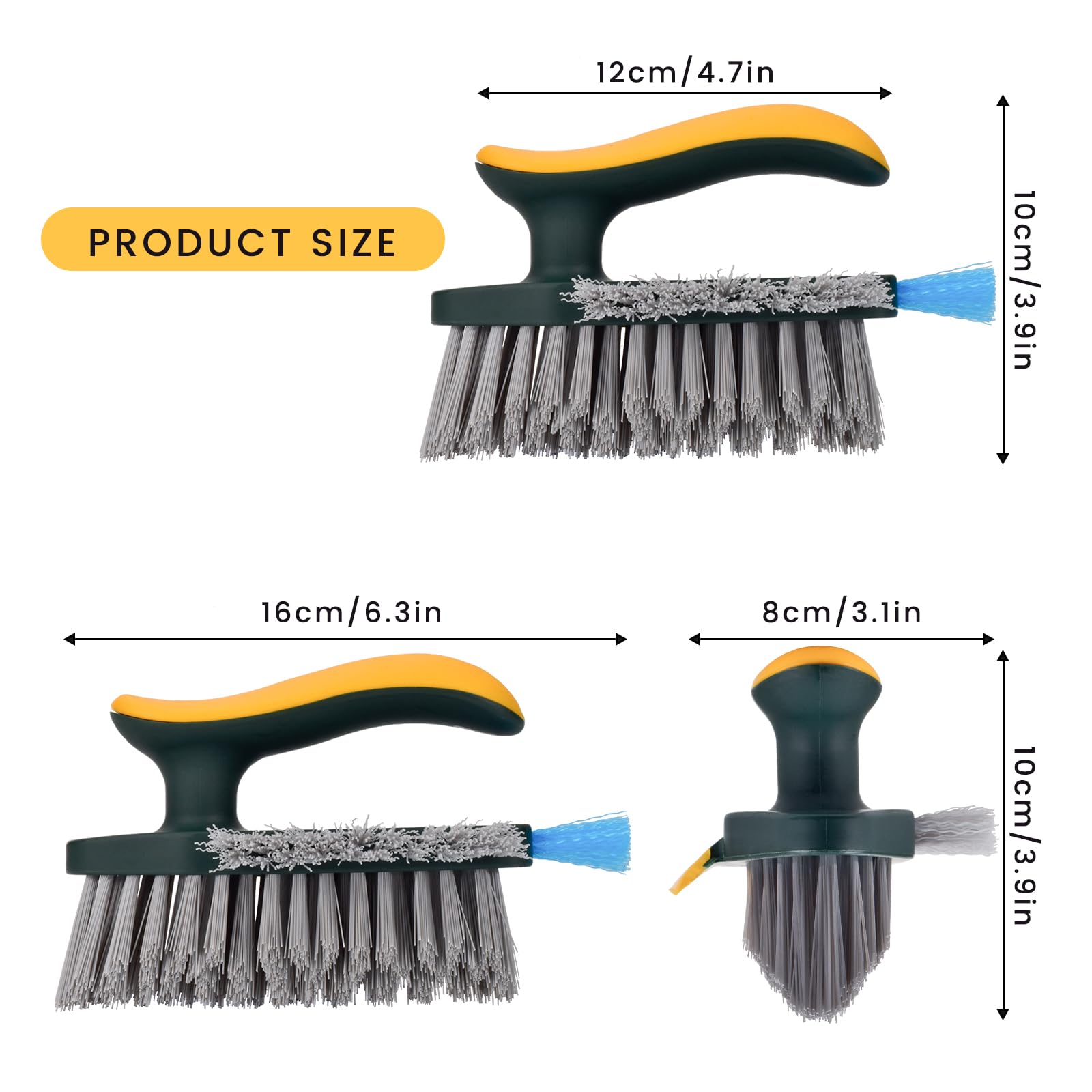 Snapklik.com : 2 Pieces Grout Cleaner Brush 4 In 1 Scrub Brushes