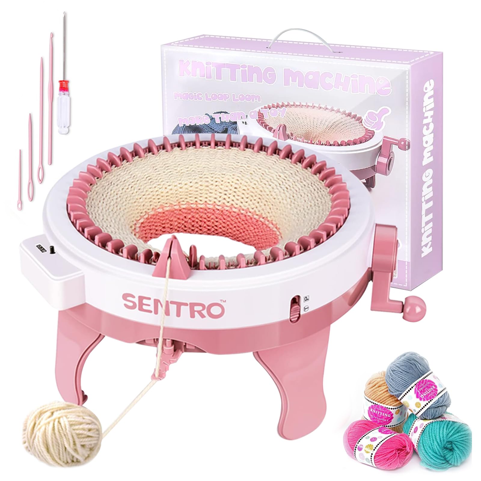 Knitting Machine, 48 Needles Knitting Machine with Row Counter and Two ...