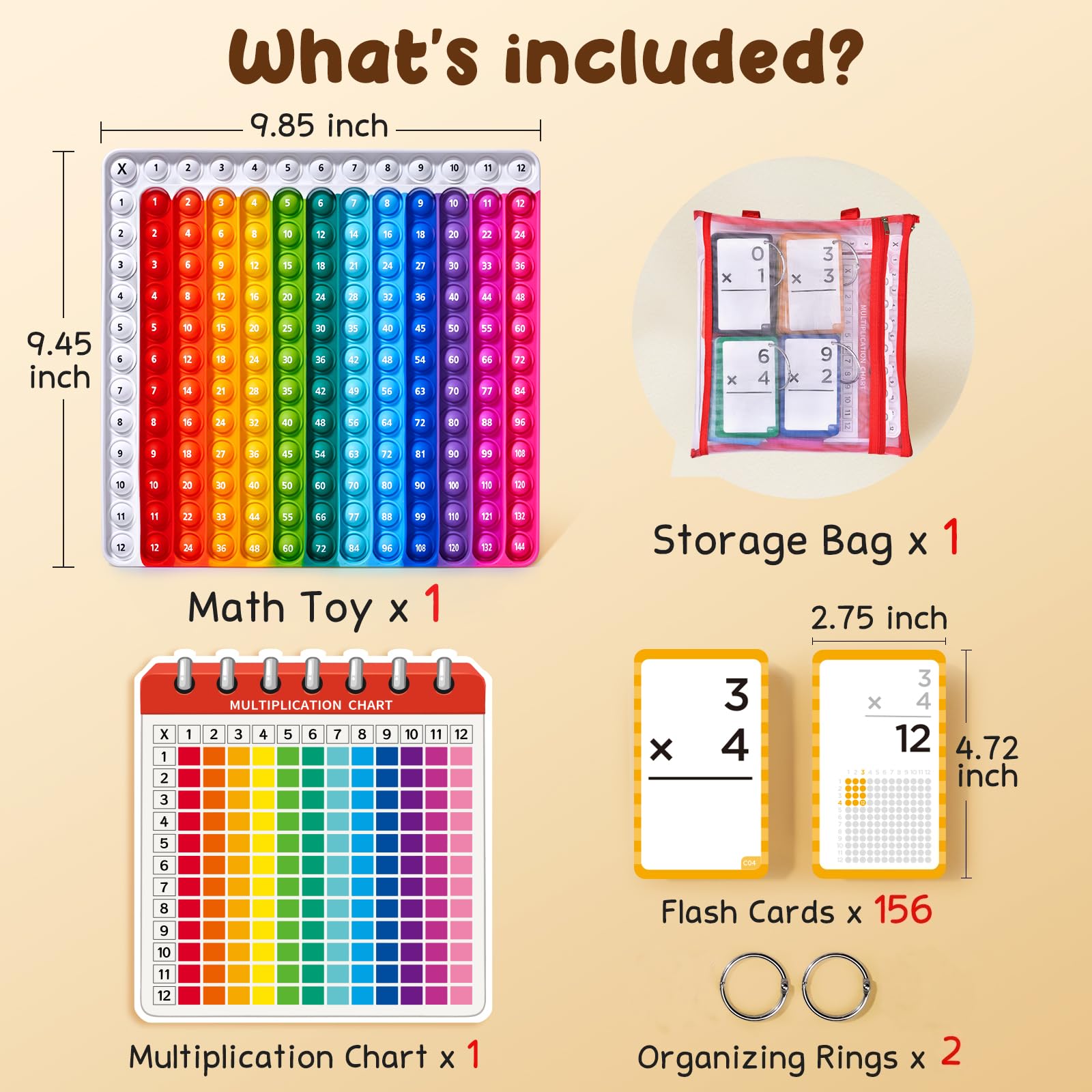 Snapklik.com : JoyCat Multiplication Flash Cards + Chart- 156 Hole ...