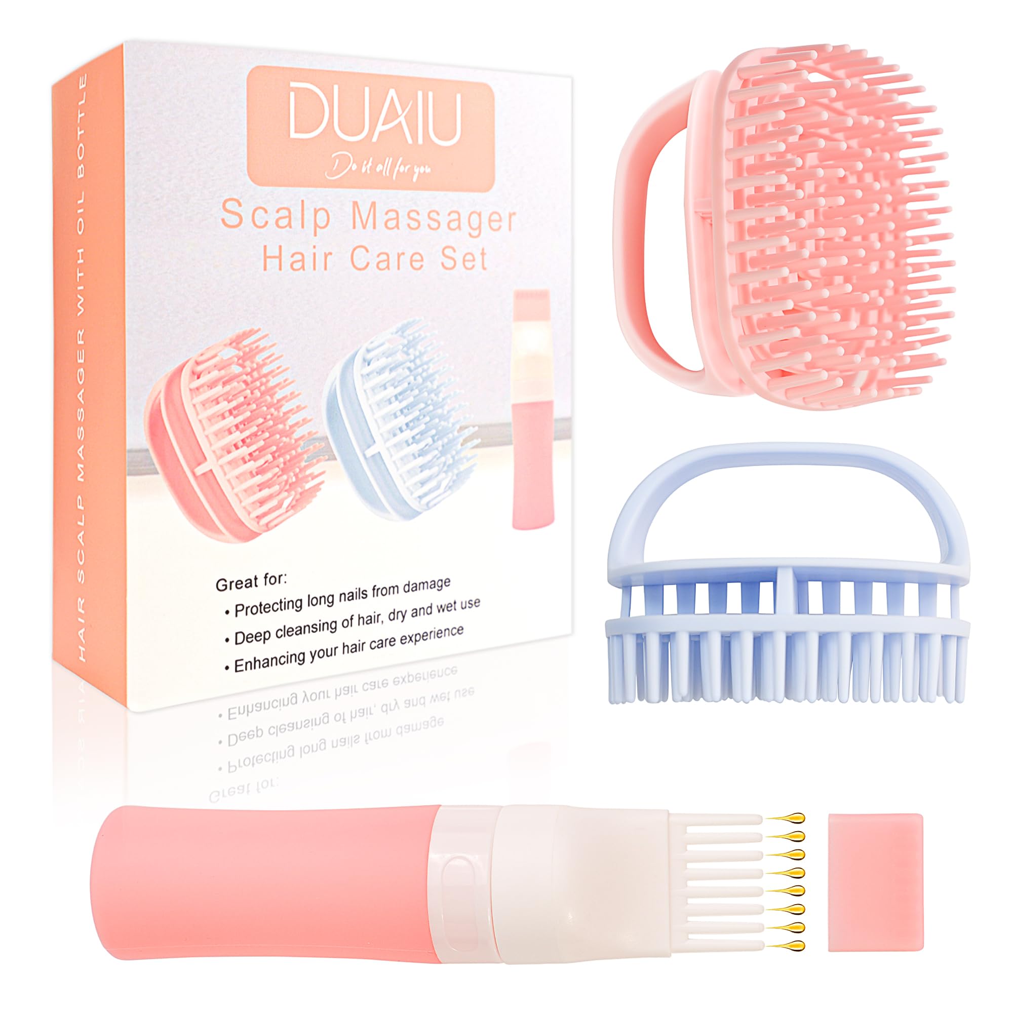 Amazon.com : DUAIU Hair Oil Applicator with 2PCS Scalp Massager ...