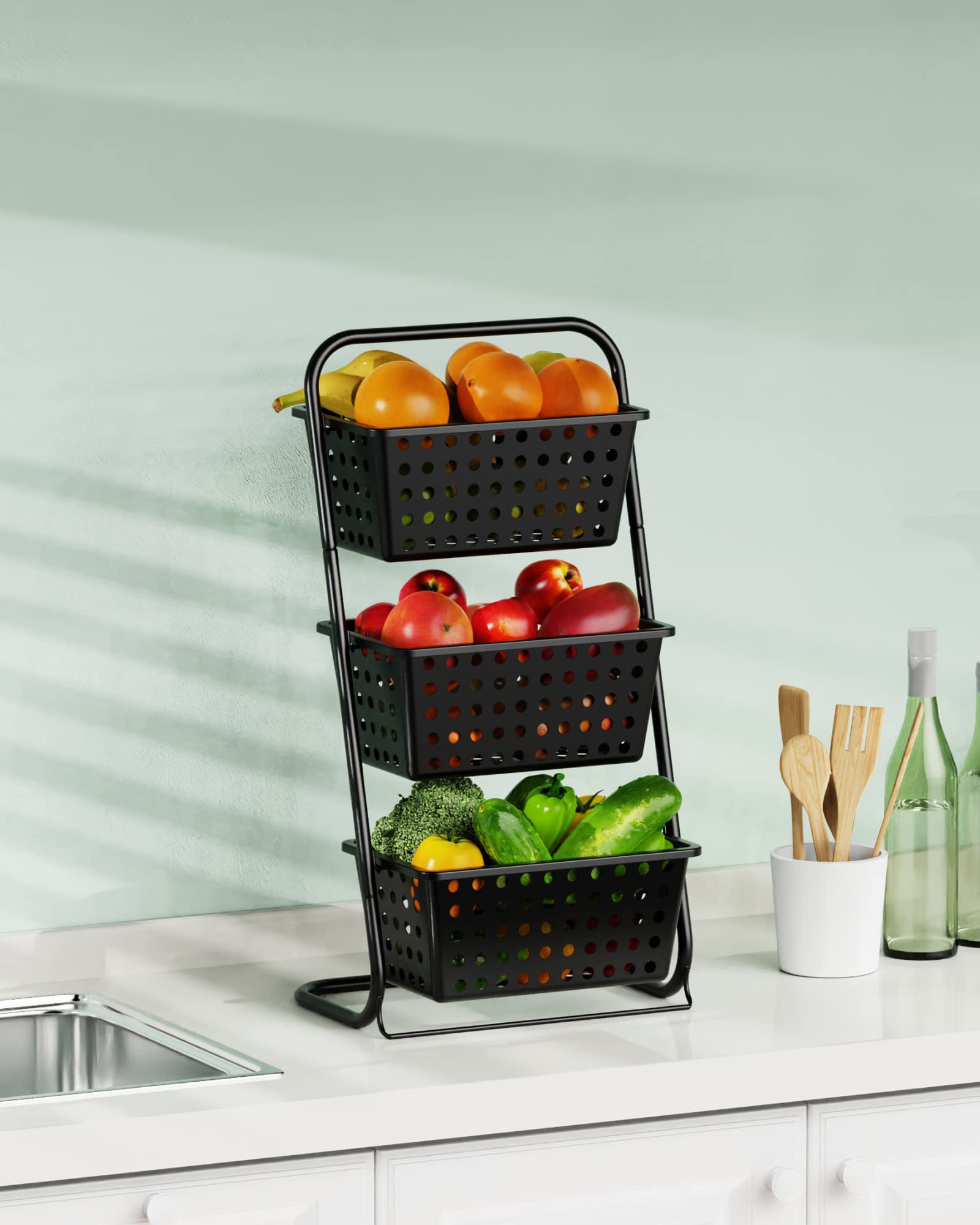 Kitchen 3 Tier Basket Stand at Mildred Fulcher blog