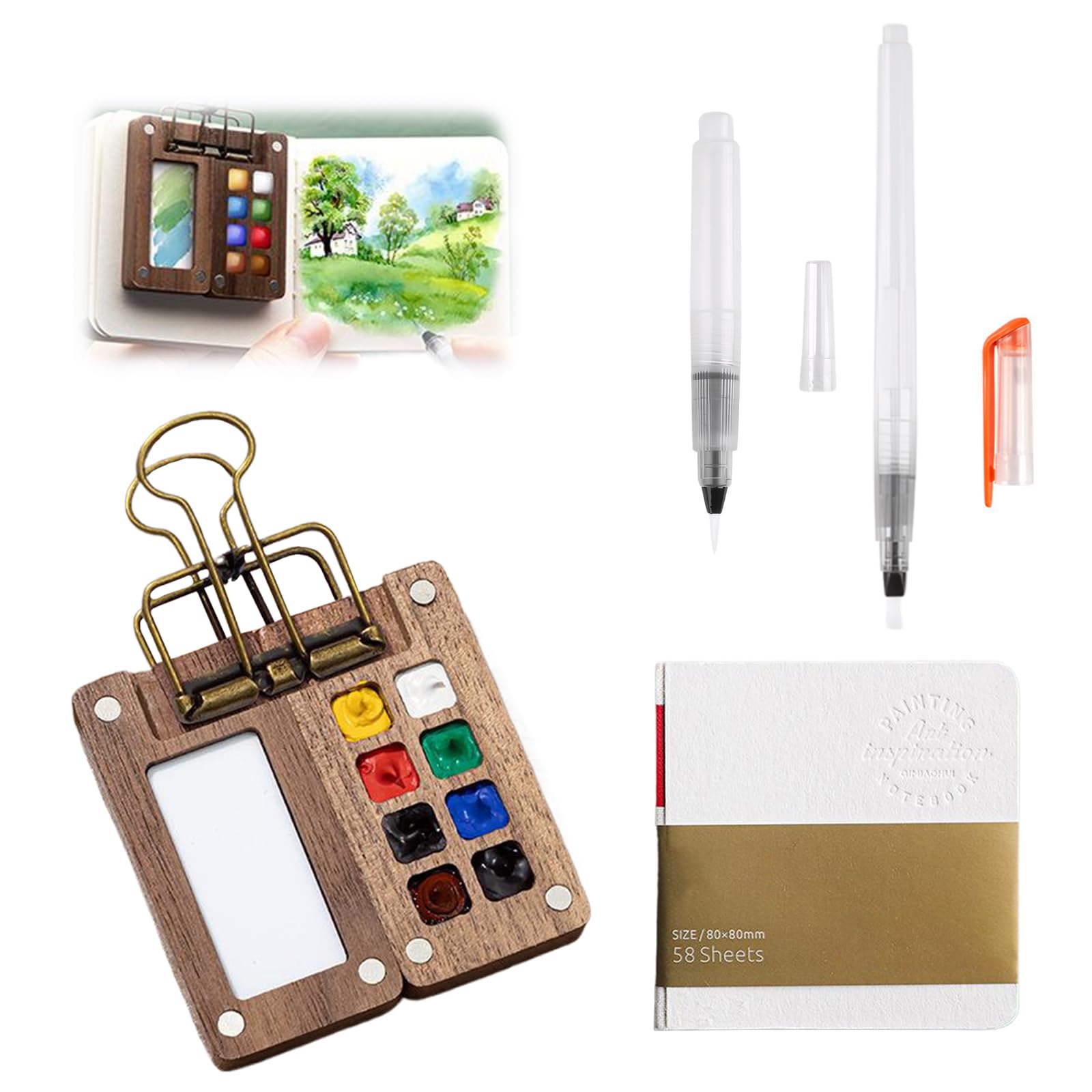 Liameph Pocket Artist Watercolour Travel Set,Travel Watercolour Set ...