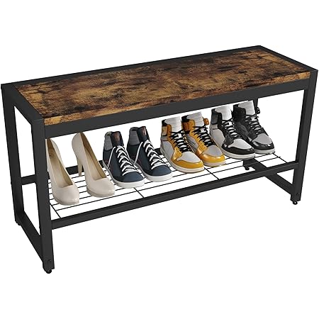 Amazon.com: Evajoy Shoe Bench, Modern Industrial Shoe Rack, Sturdy Shoe ...