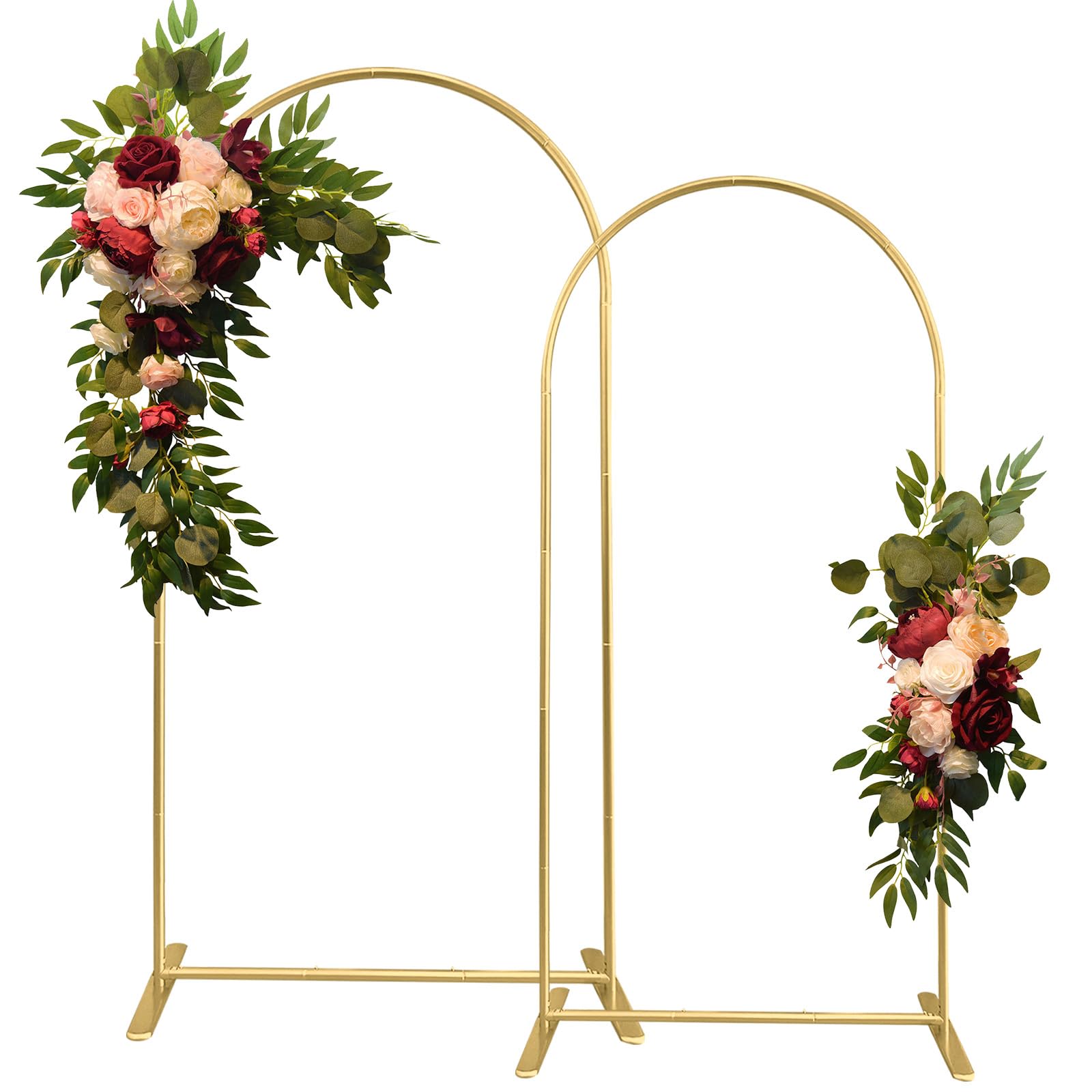 Amazon.com : Gold Aluminum Wedding Arch Backdrop Stands Set of 2 (7.2FT ...