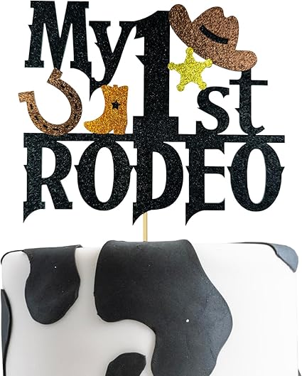 Amazon.com: My 1st Rodeo Cake Topper 1st Birthday Cake Decoration ...