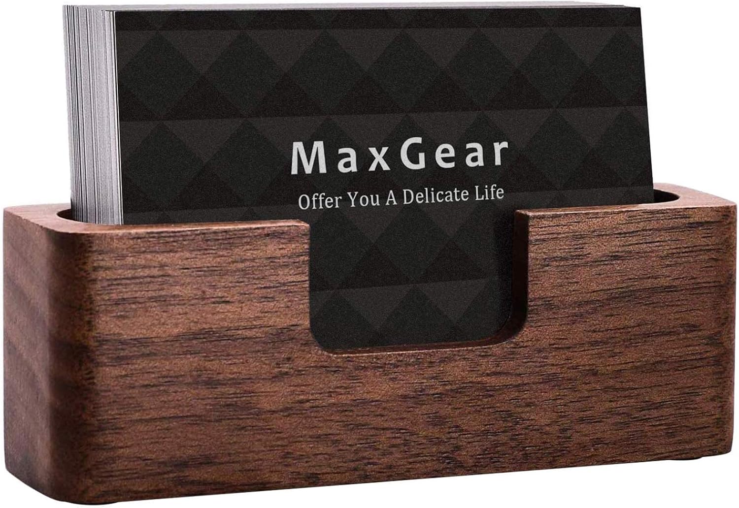 Amazon.com: MaxGear Wood Business Cards Holder for Desk Business Card ...