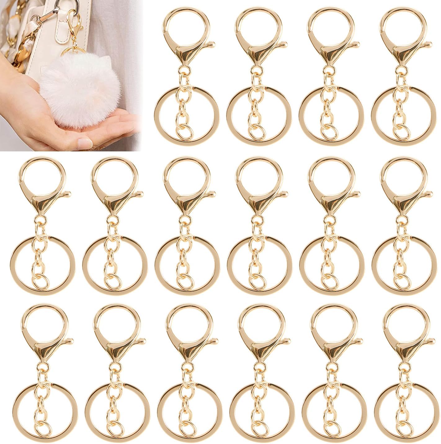Amazon.com: 30 Pcs Lobster Claw Clasp Keychain, BetterJonny 30mm Metal ...