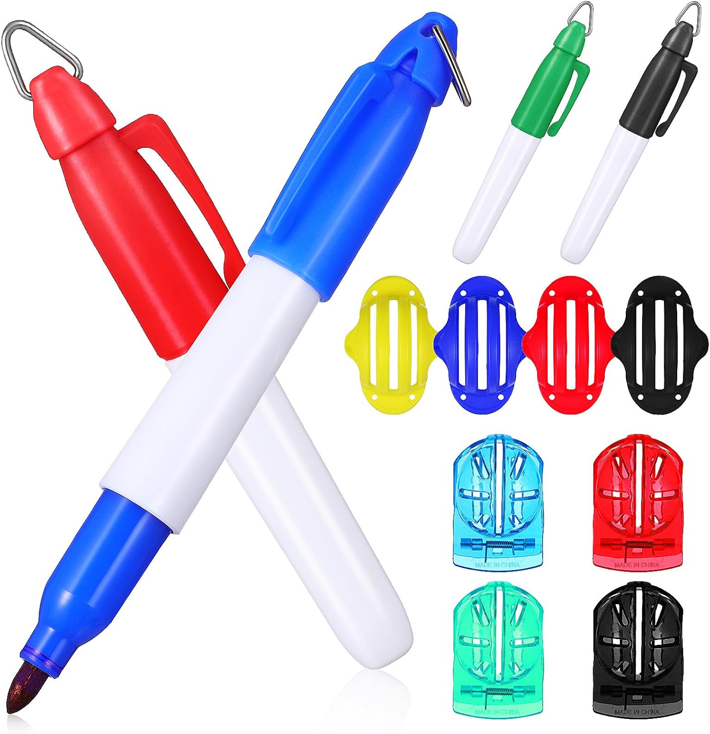 Unomor 8 Pack Golf Ball Markers Golf Ball Marker Liners Drawing Marker ...