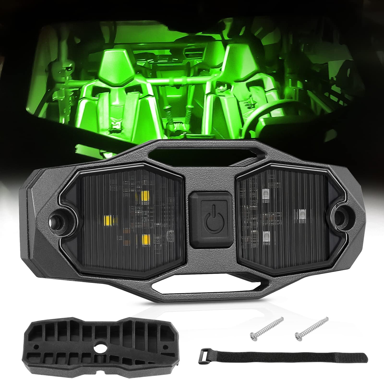 Amazon.com: Lumimotor Universal Green LED Dome Light Roll Bar Mount LED ...