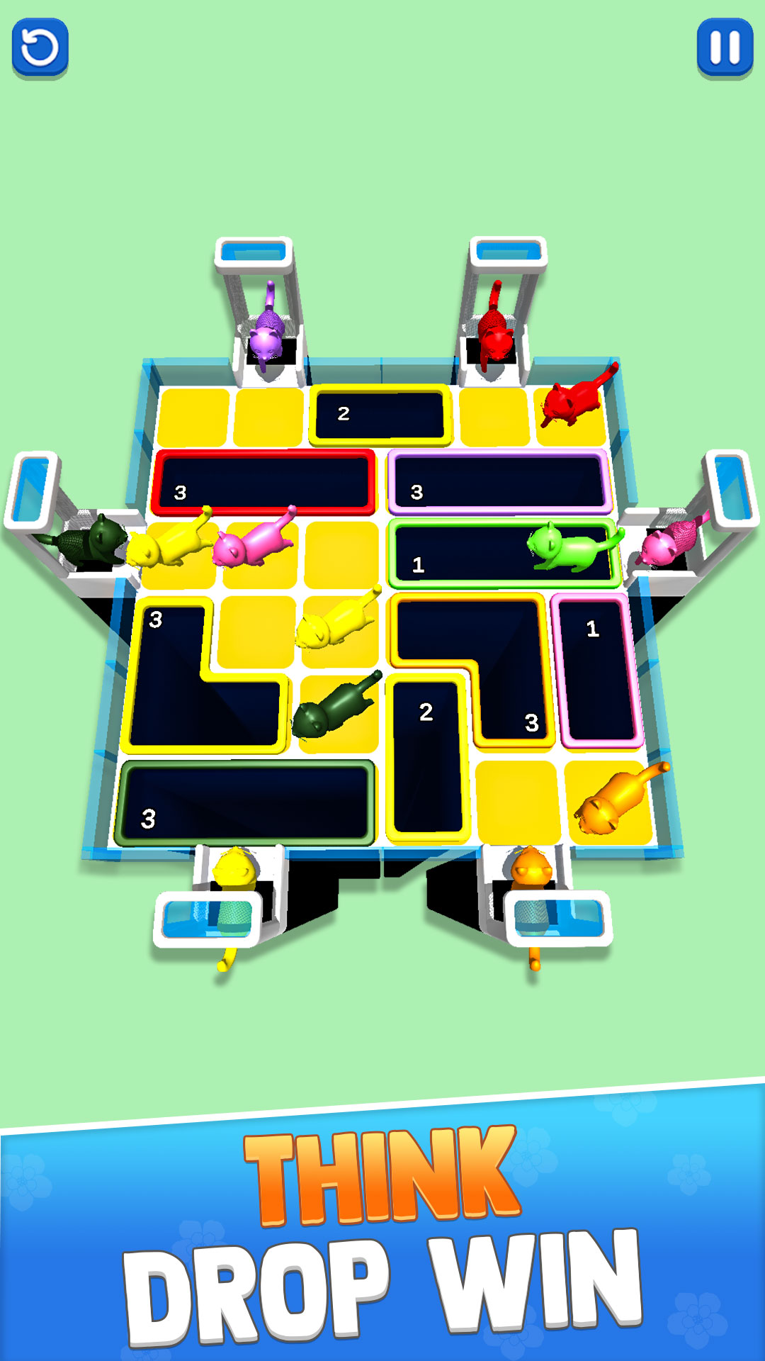 Drop Cat Away Hole Jam Color Puzzle: Kitten Match Collect Master Holes ...