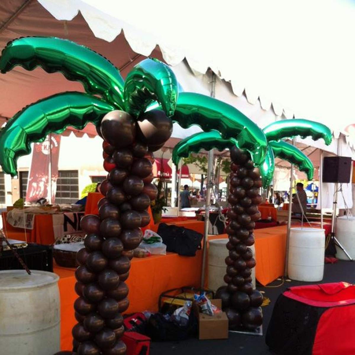 Creaides 6 Pack Coconut Palm Leaves Balloons Helium Foil Green Leaf ...