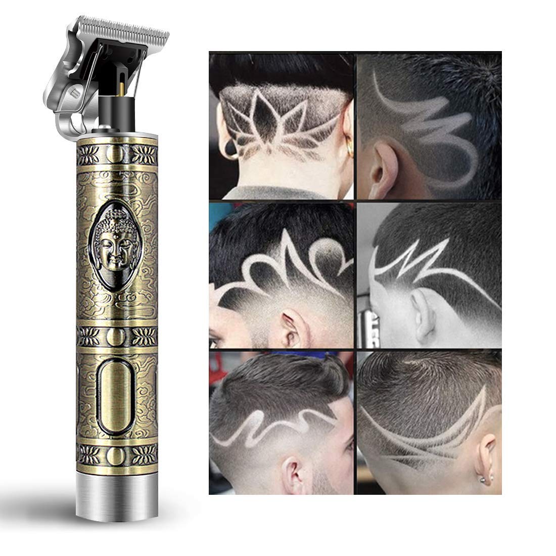 JIG'sMART Electric Professional 6 in 1 Hair Clipper Antique Grip Buddha ...
