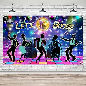 Amazon.com : Lofaris Let's Boogie Banner Backdrop Disco Theme Birthday ...