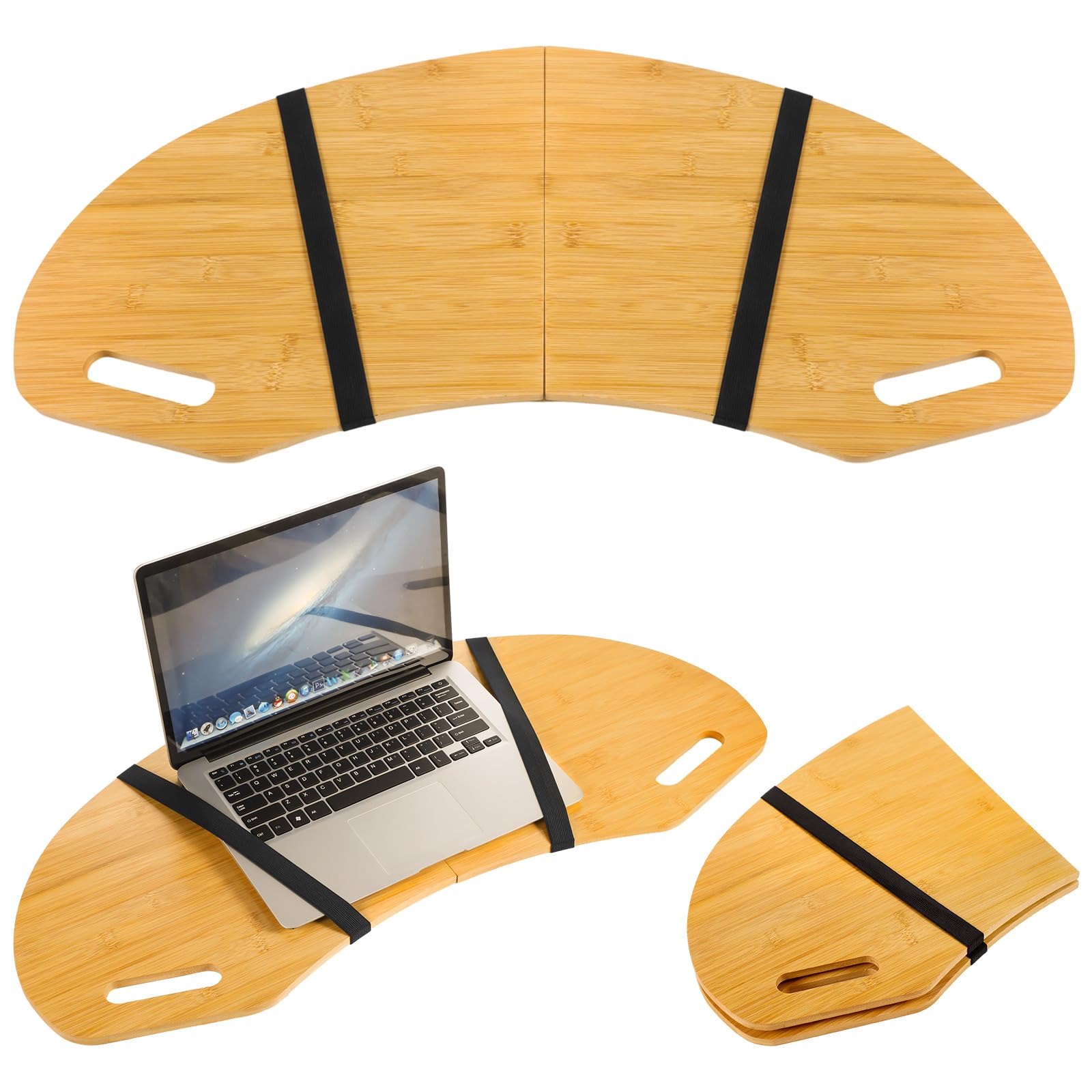 Amazon.com : GlikCeil 30.5 Wood Curved Lap Desk Table Tray with Handles ...