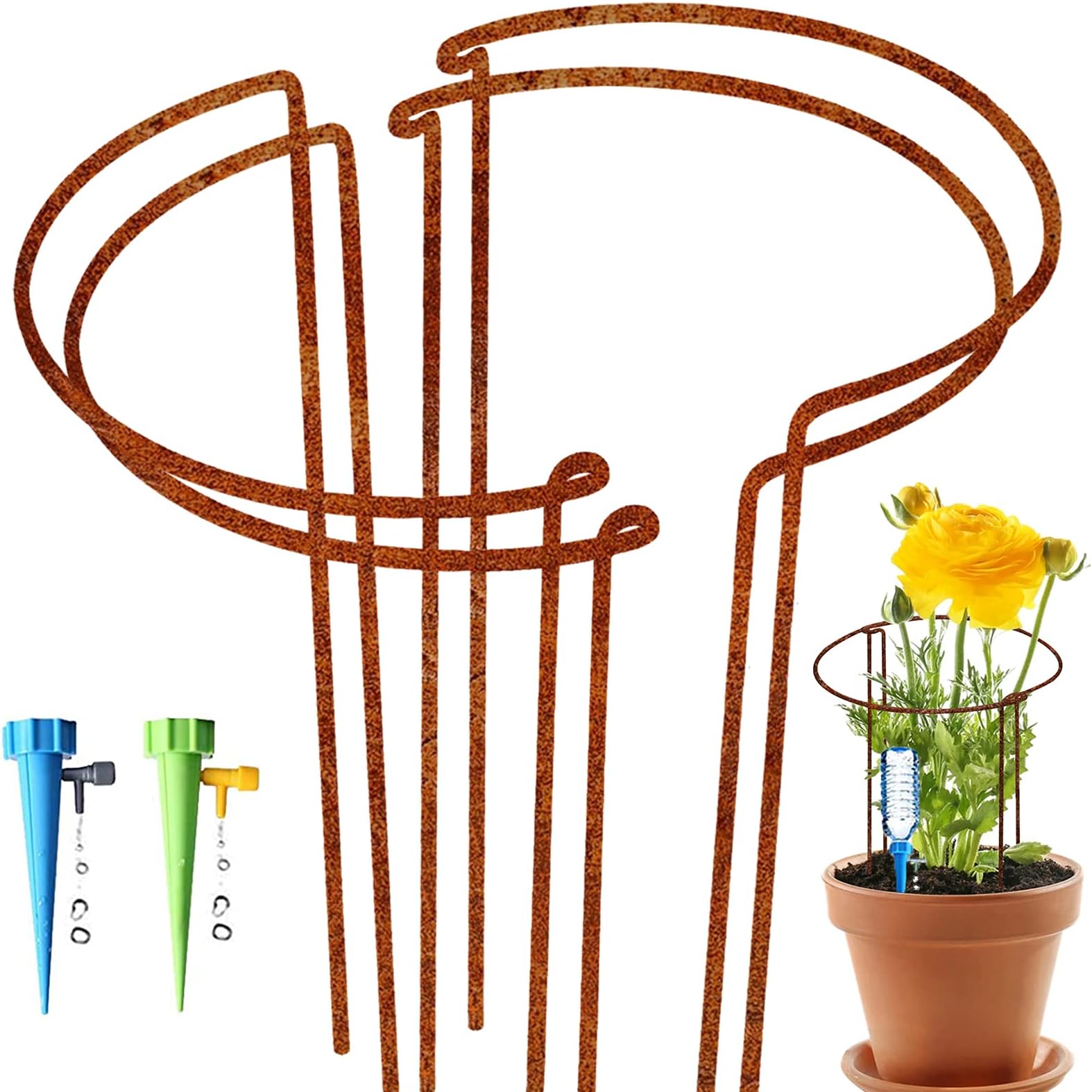 Rusty Bow Plant Supports for Peonies, Hydrangea, Roses, etc - Strong ...
