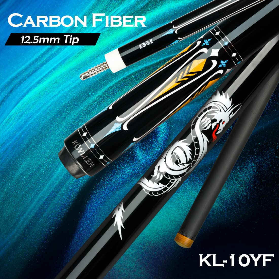 Billiard Cue Set KONLLEN Professional - Canadian Maple Shaft, Low ...
