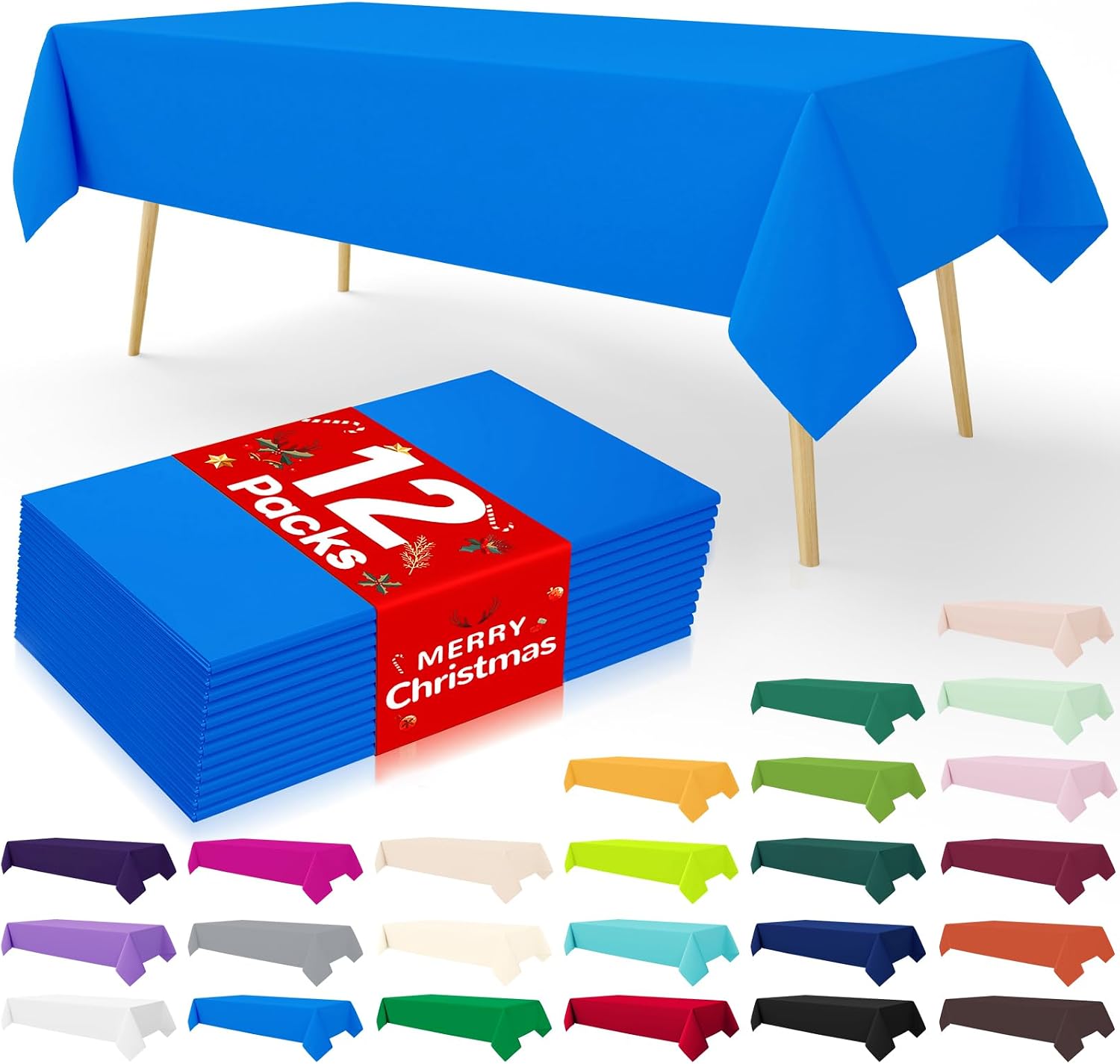 Amazon.com: Smiry Disposable Table Cloth - 12 Pack, 54 x 108 Inch Table ...