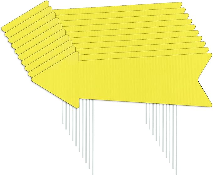 Amazon.com : Yellow Arrow Signs with Stakes 16 x 5 Inches,This Way ...