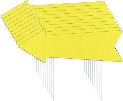 Amazon.com : Yellow Arrow Signs with Stakes 16 x 5 Inches,This Way ...