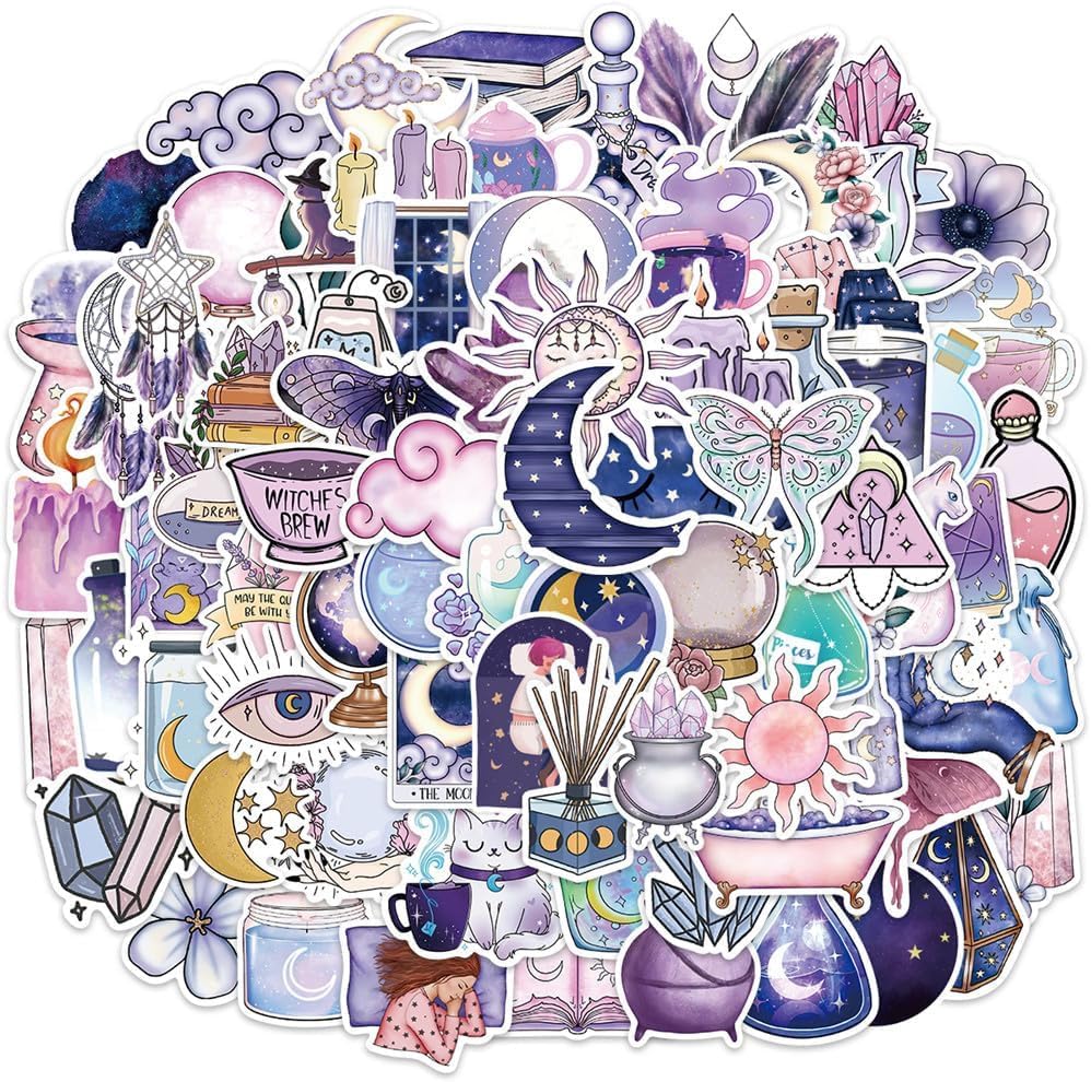 Amazon.com: 150PCS Midnight Magic Moon Stickers,Fantasy Aesthetic ...