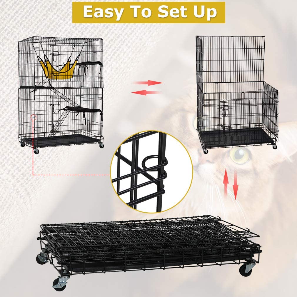 Snapklik.com : BestPet 4-Tier 48 Inches Cat Cage Crate Cat Kennel Cat ...