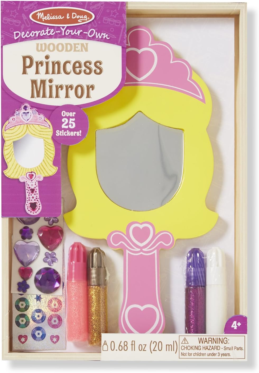 Amazon.com: Melissa & Doug Decorate-Your-Own Wooden Princess Mirror ...