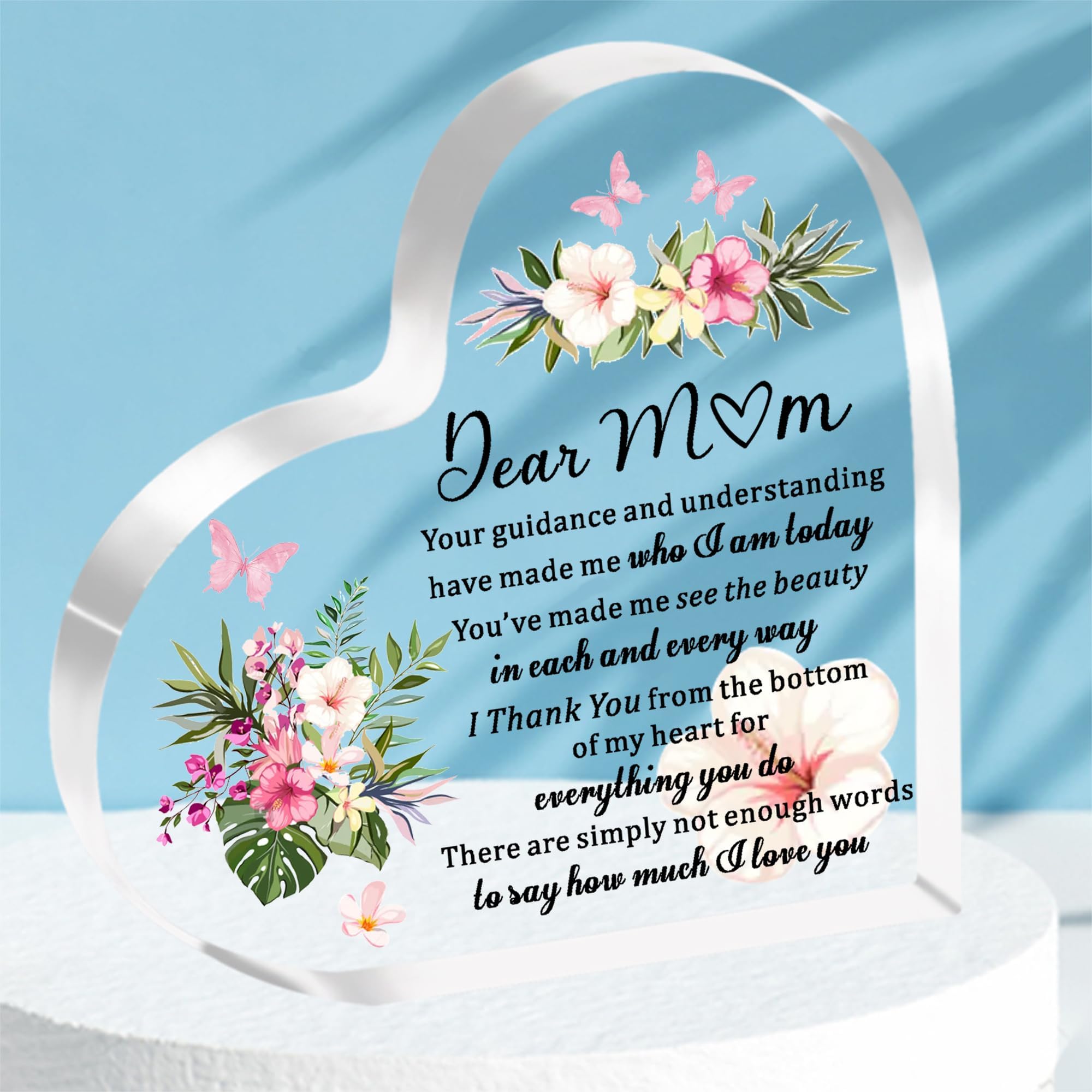 HULALA Mum Gifts Acrylic Heart Plaque For Mum Mummy Mother Mothers Day ...