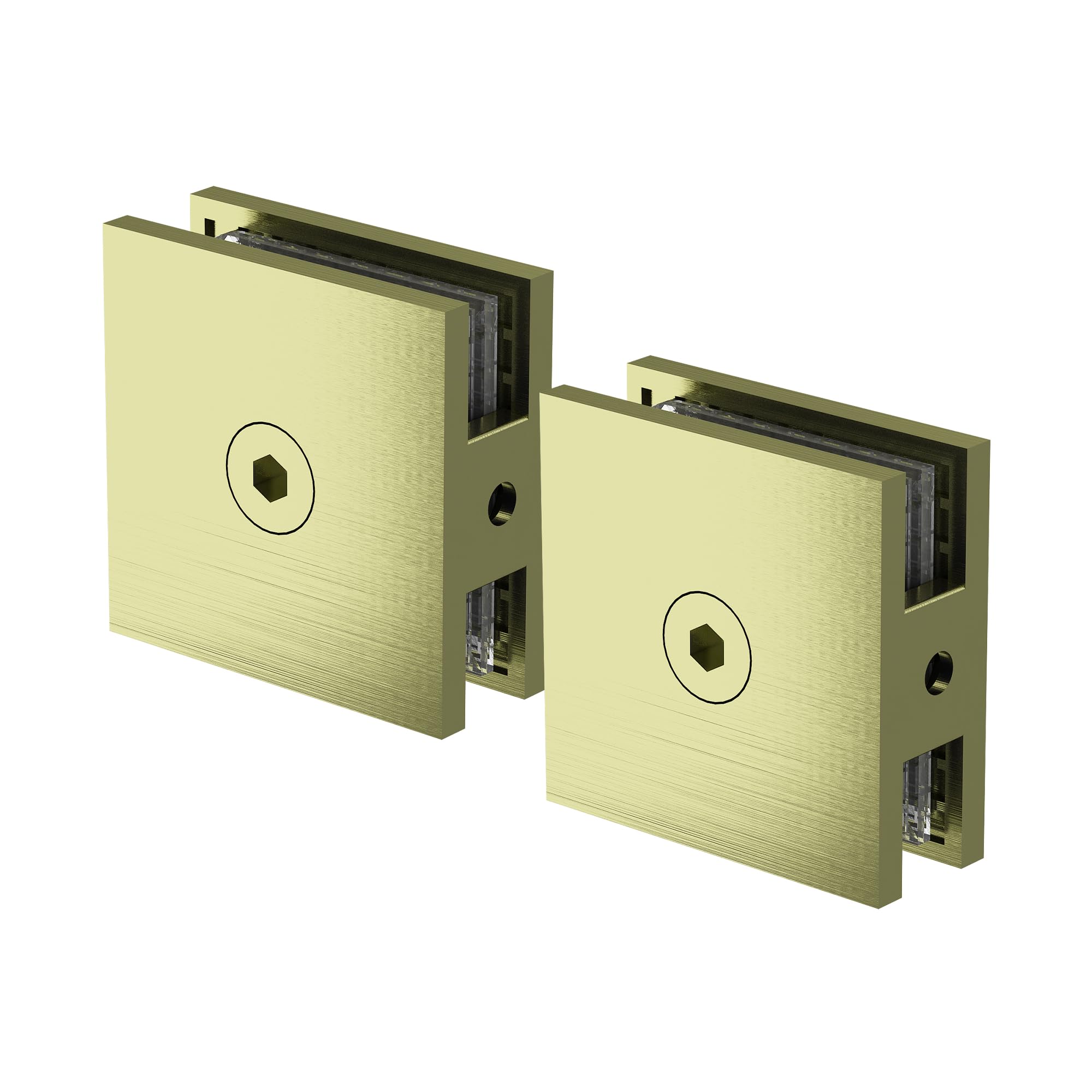 Bathlink Brushed Gold Glass Clamp for Bathroom, 2PCS Shower Glass Clamp ...