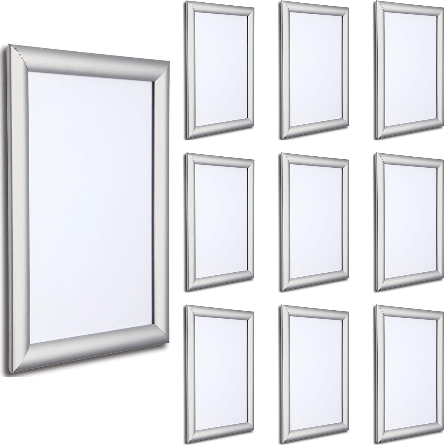 Pack OF 10. A5 Snap Frame – Silver 25mm Frame with Mitred Corners ...