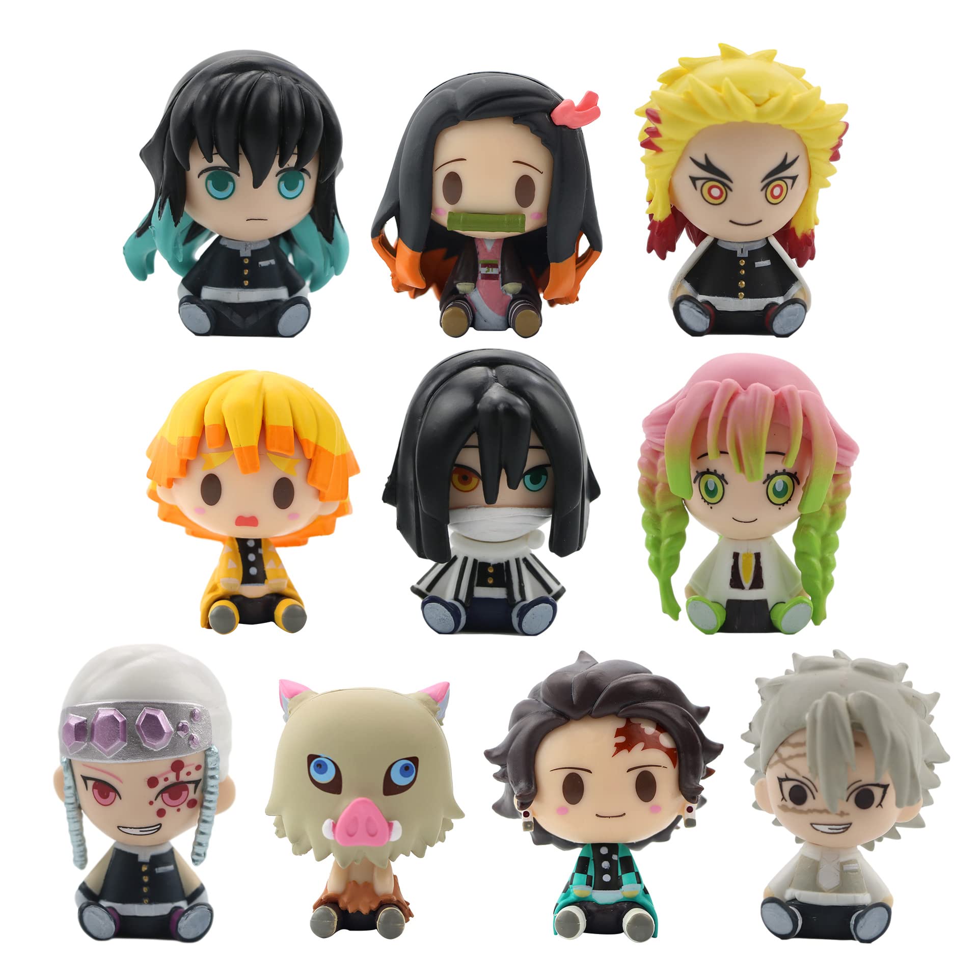 Buy 10 Pcs Mini Demon Slayer Figure, 2.3 Inch Q Version Kimetsu No ...