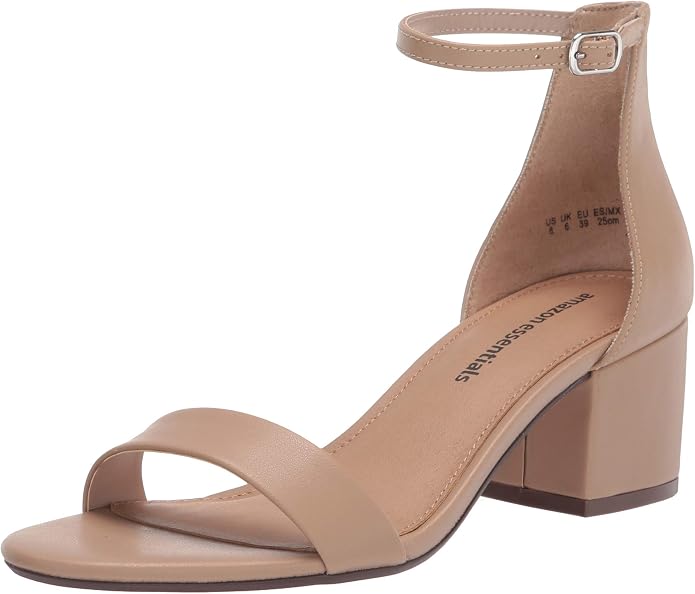 Amazon.com: Amazon Essentials Women's Two Strap Heeled Sandal ...