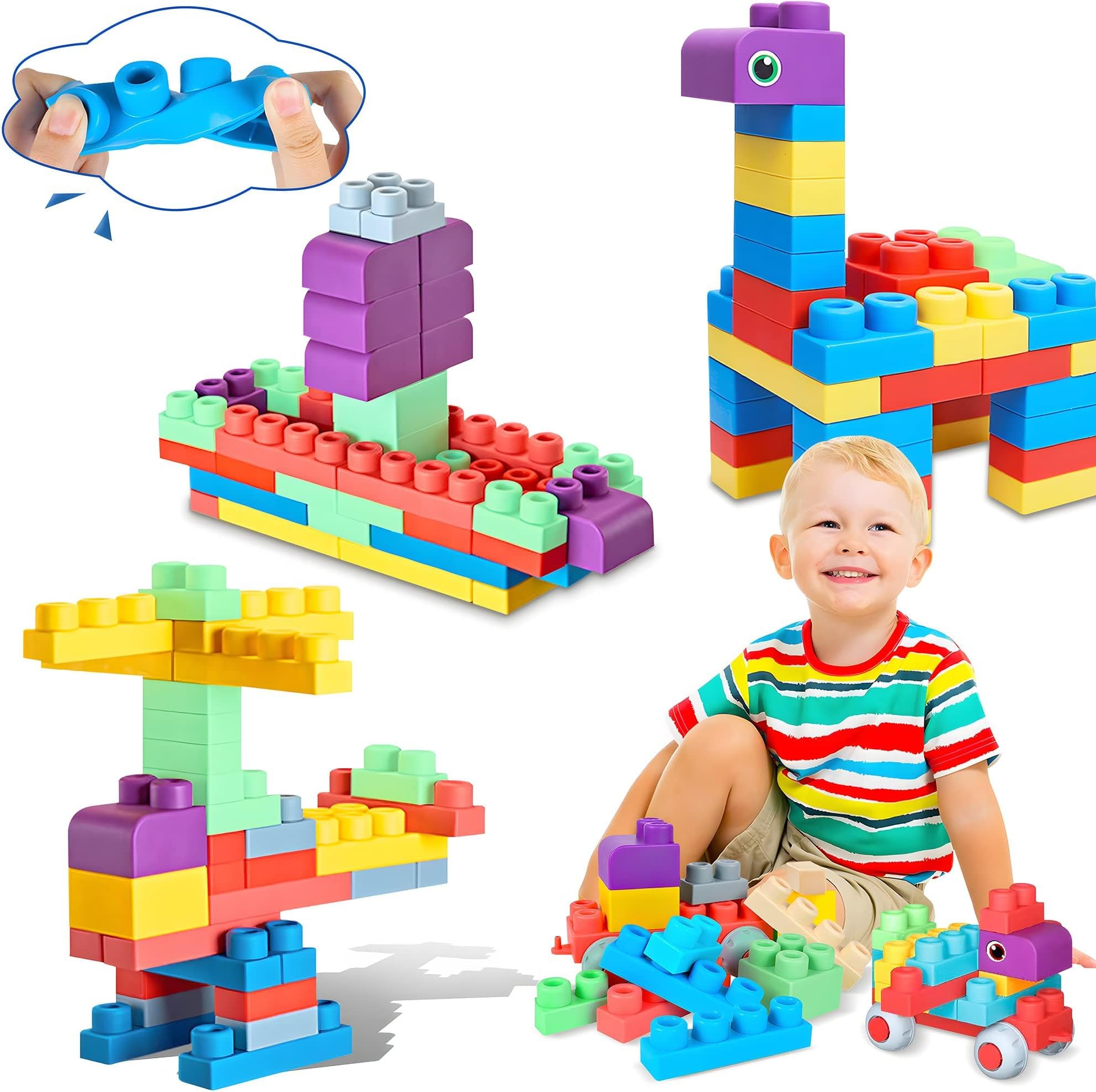 X spring Soft Rubber Building Block, Colorful Soft Building Blocks ...