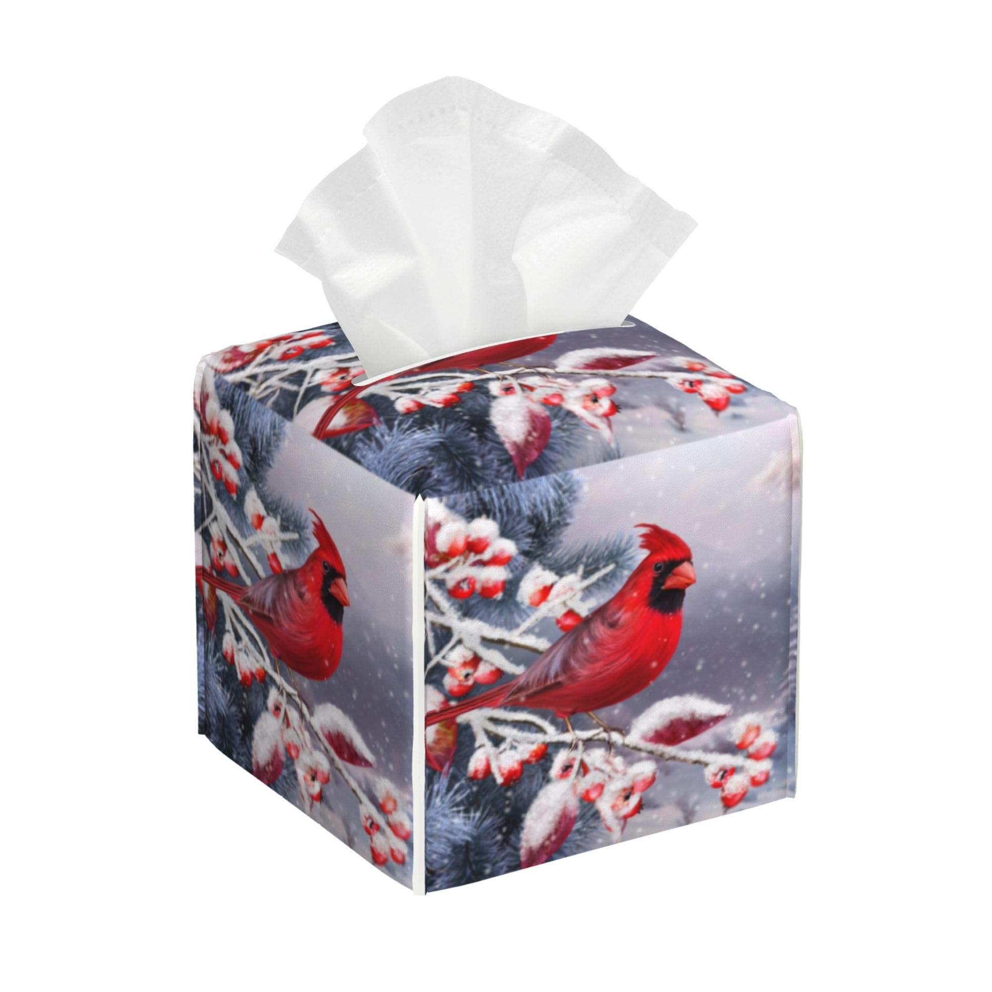 Amazon.com: Christmas Red Cardinal Tissue Box Cover Square,Winter ...