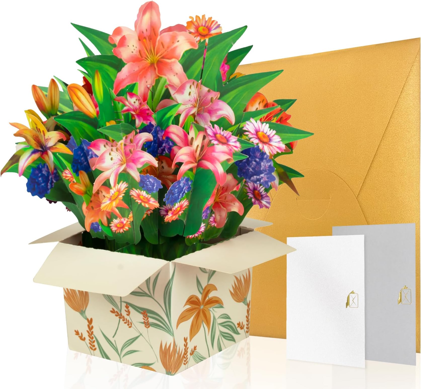 GREETING ART Pop Up Bouquet Card, Lilly Pop Up Card,8.5 inch Forever ...