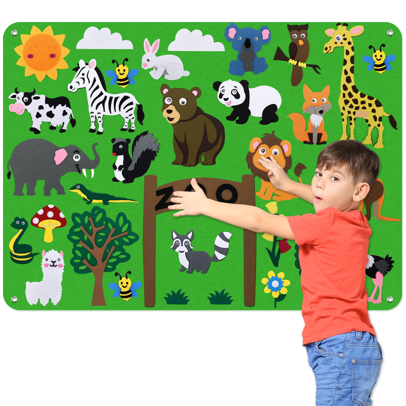 Amazon.com: Felt Story Board Set for Kids 3-5 Years Old, 32 Pcs ...