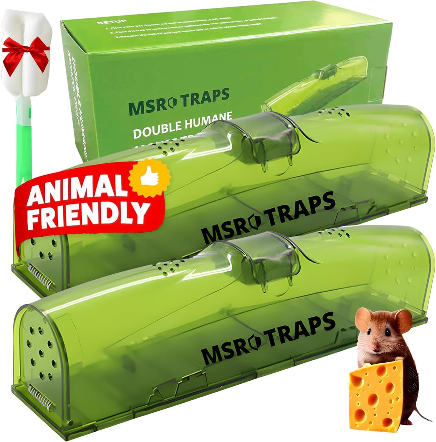 MSR Traps Humane Mouse Traps- 2X Dual Doors Non Poisonous- XL Size ...