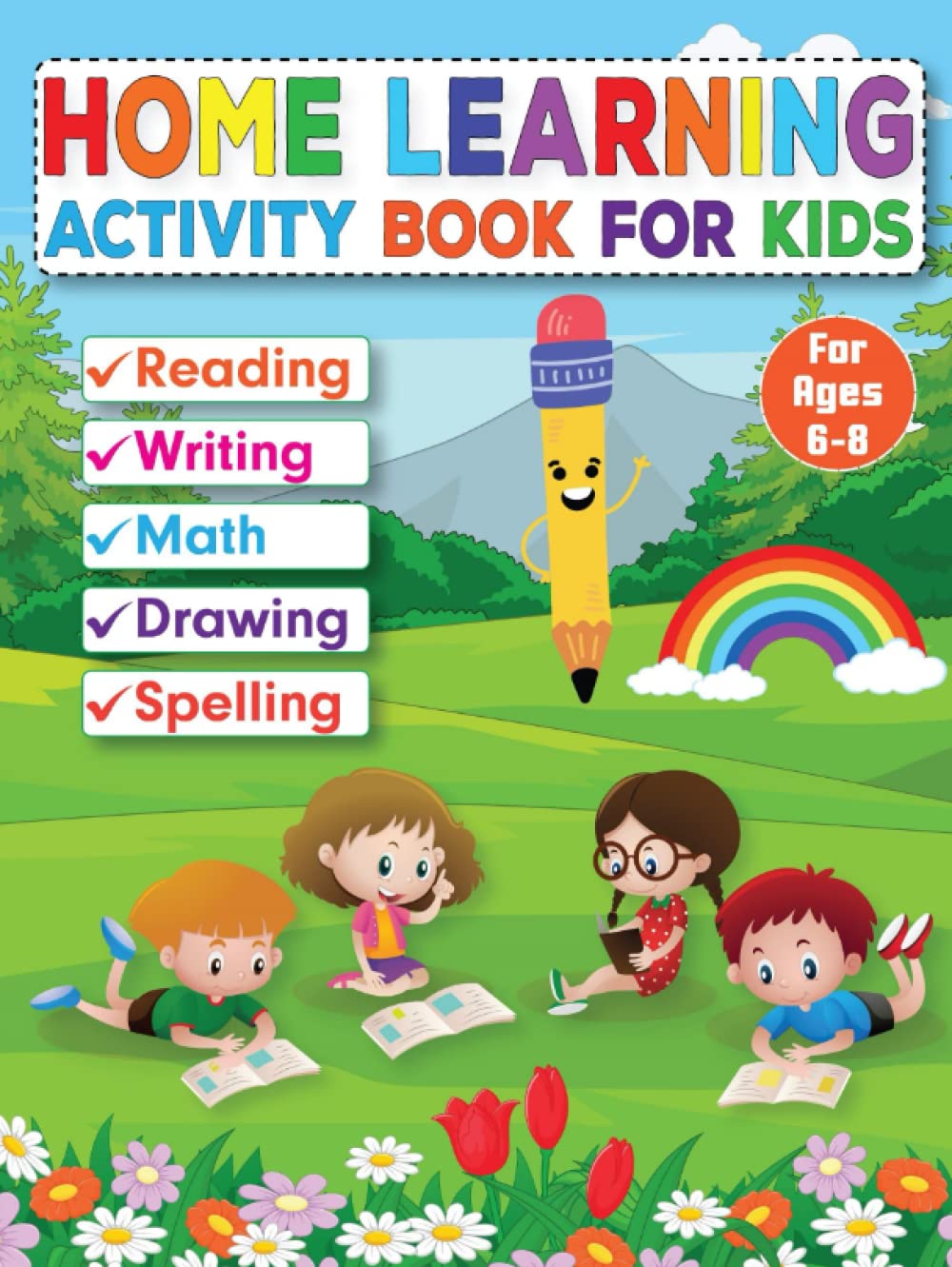 Home Learning Activity Book for Kids: Reading, Writing, Math, Drawing ...
