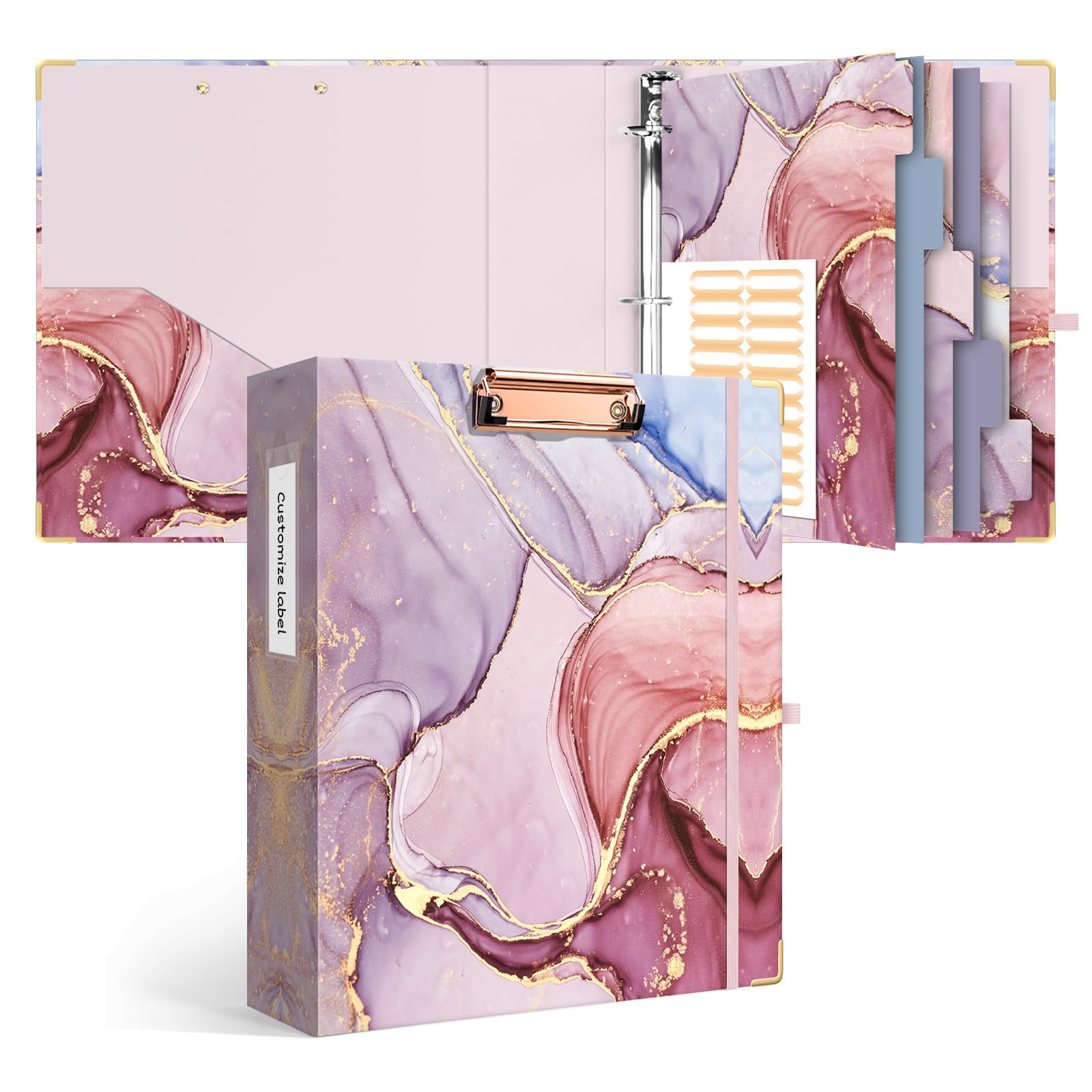 Amazon.com : Ospelelf 3 Ring Binder 2 Inch, Cute Binder for Letter Size ...