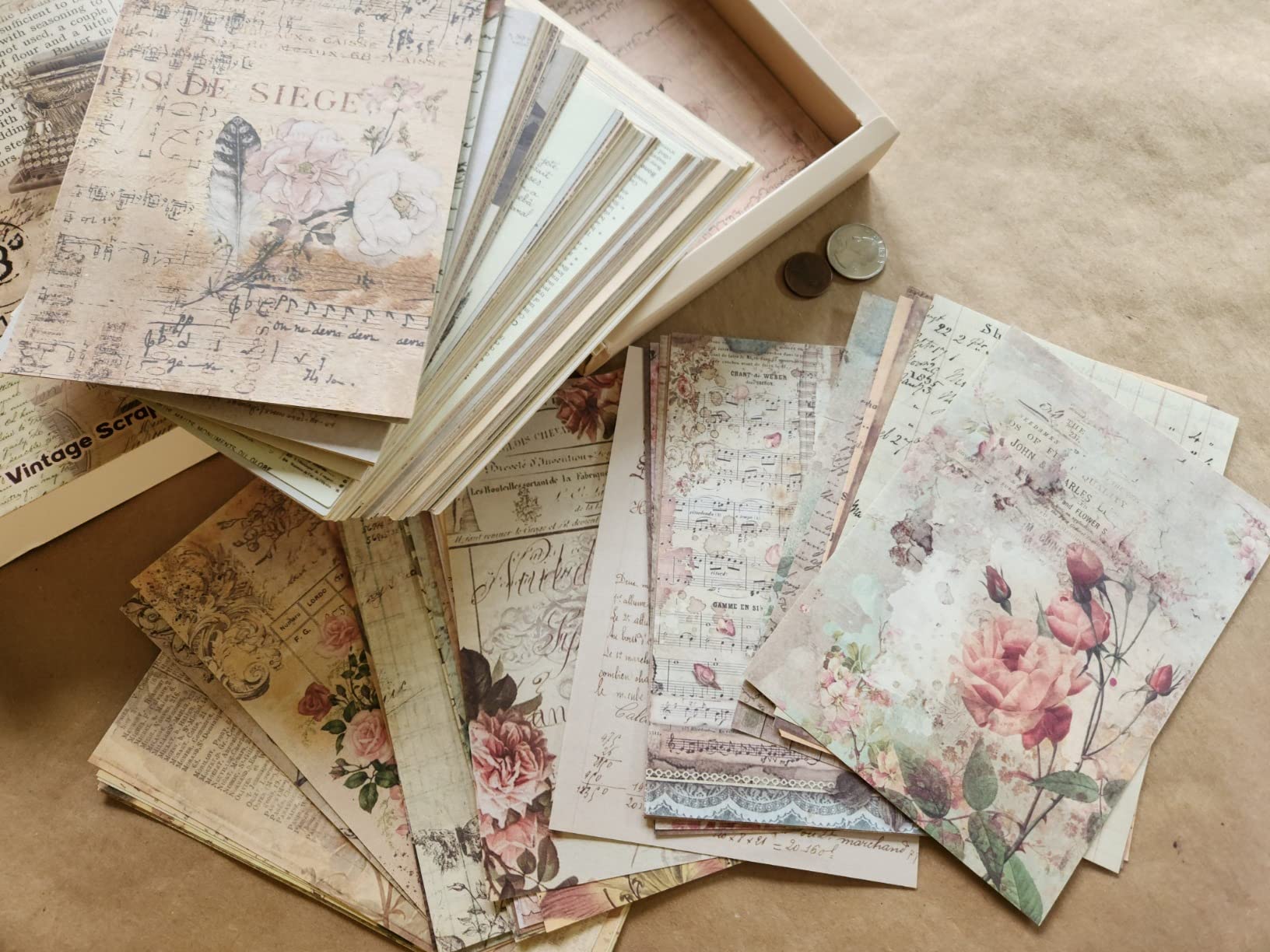$3/mo - Finance 200 Sheets Scrapbook Paper, Vintage Journaling ...