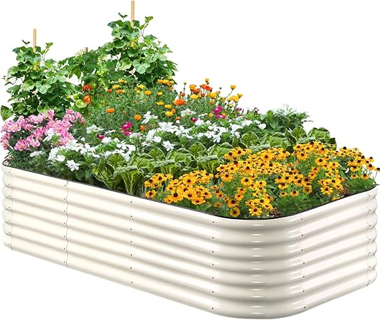 Amazon.com: Quictent Galvanized Tall Raised Garden Bed Kit, 8x4x2 ft ...