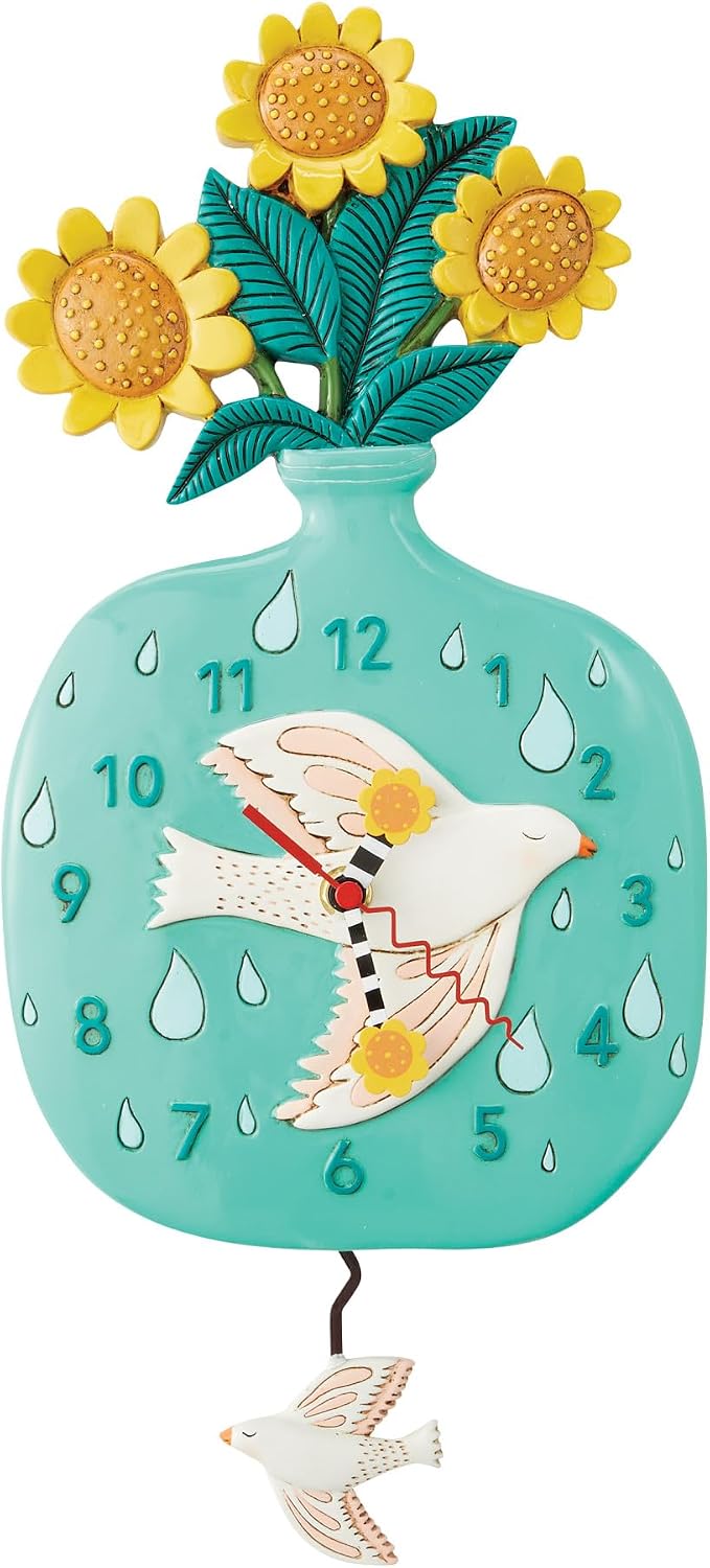 Amazon.com: Enesco Allen Designs Peace and Sunshine Sunflower Vase with ...