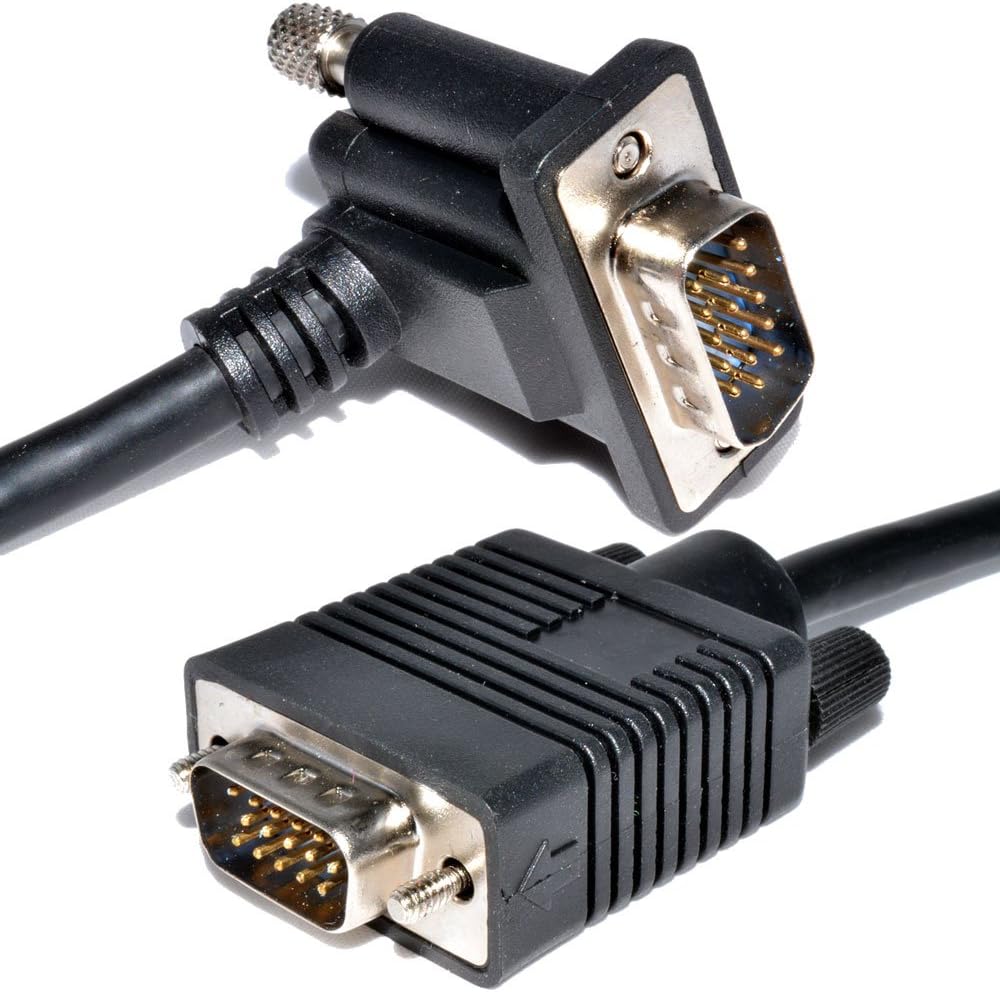 Amazon.com: kenable SVGA Right Angle 15 Pin VGA Cable Male to Male PC ...