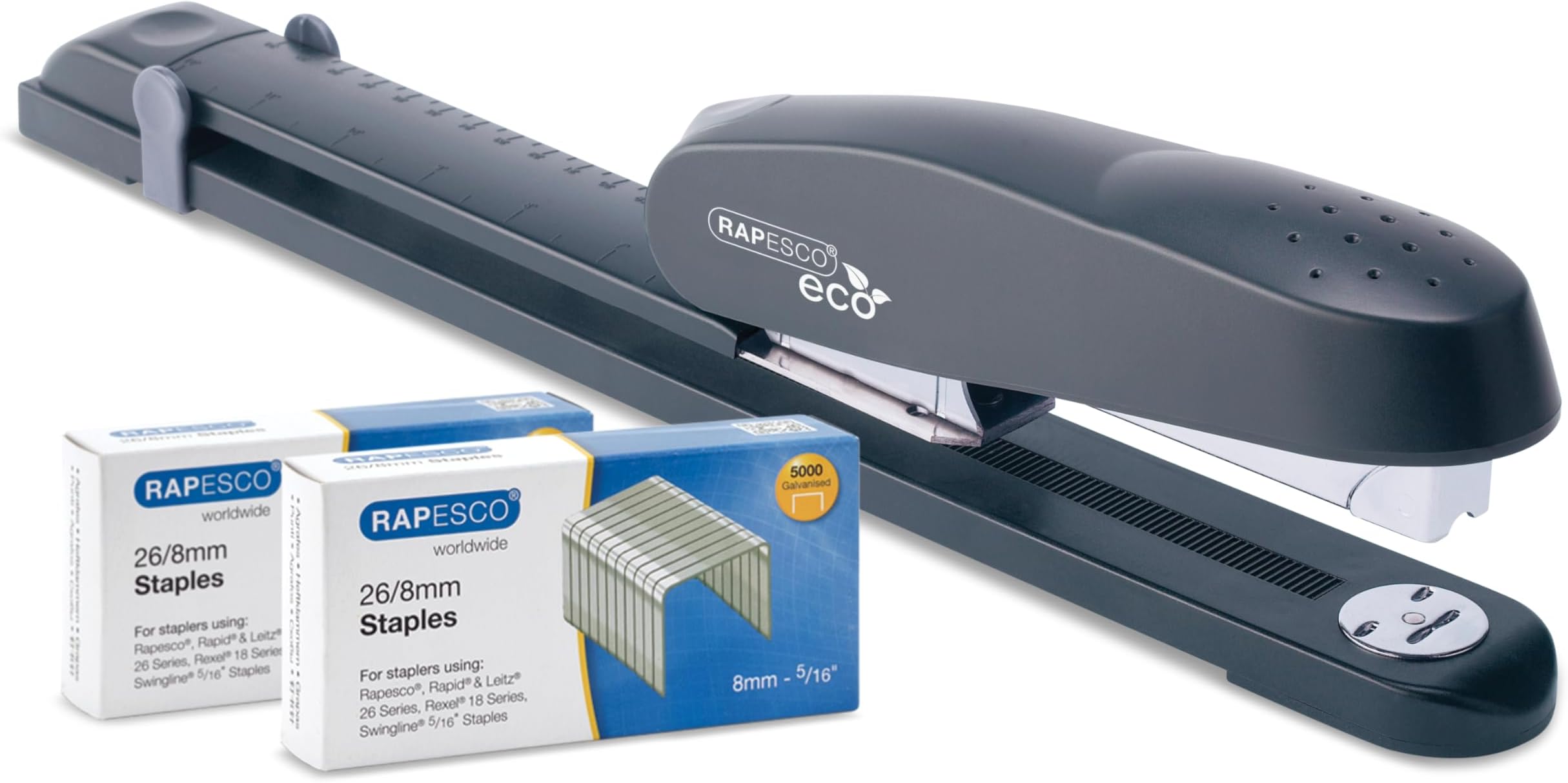 Rapesco 1281 ECO 790 Heavy Duty Long Arm Stapler with 10,000 26/8 mm ...
