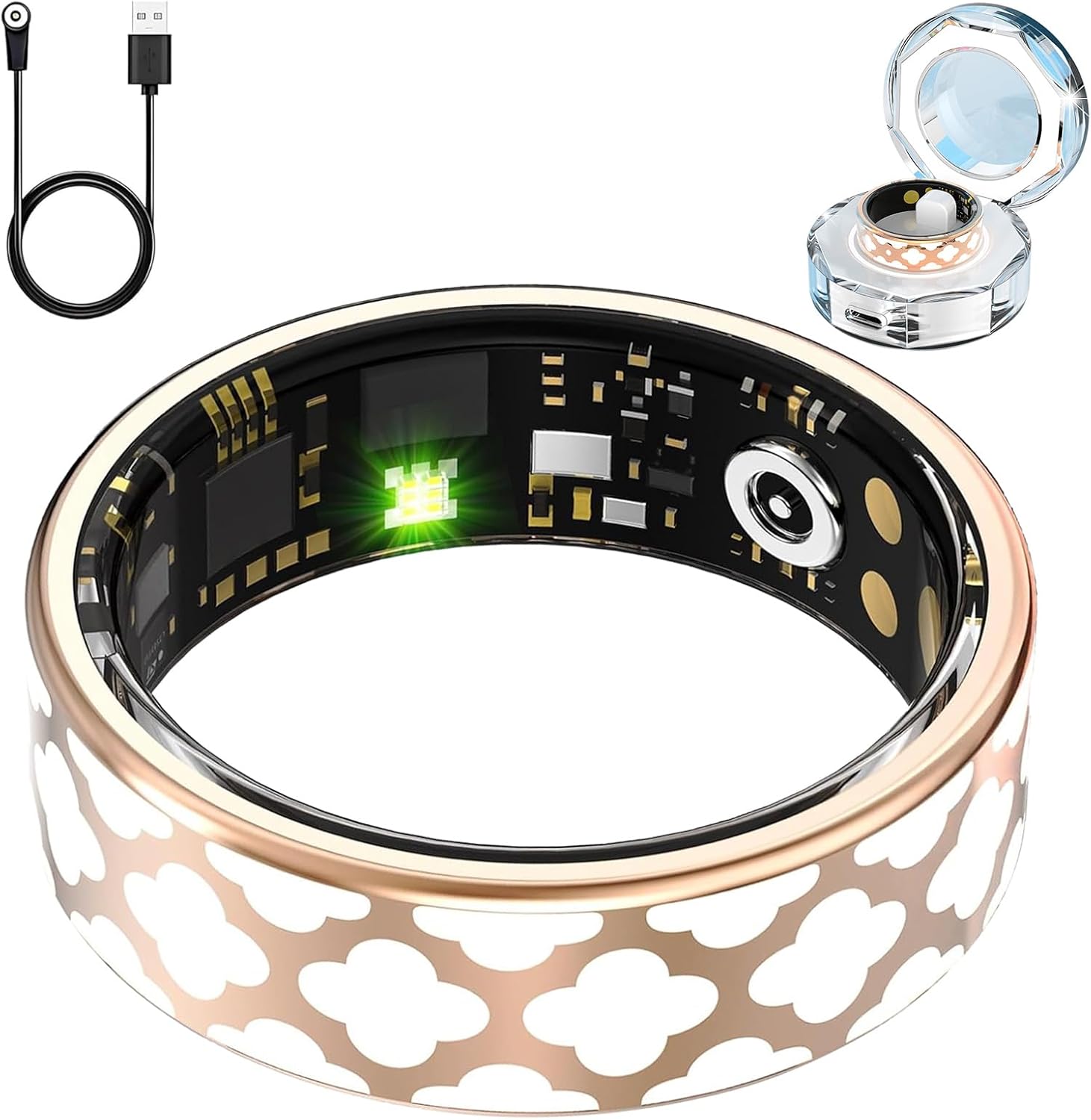 Amazon.com: spywkn Smart Ring for Women, Fitness Tracker Ring with ...