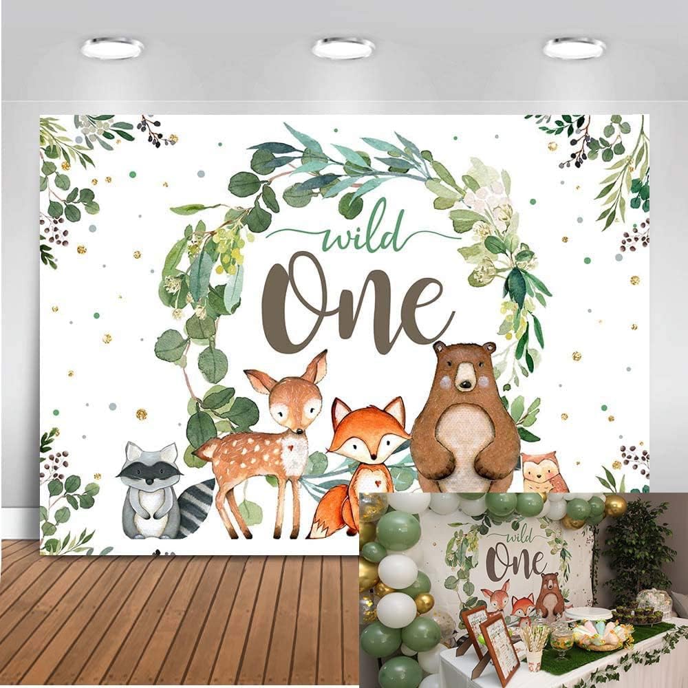 Amazon.com : Avezano Wild One Birthday Backdrop Safari Jungle Animals ...