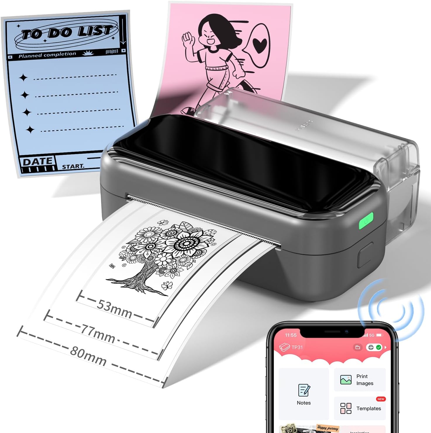 Amazon.com: PhoFuta Mini Printer for iPhone, Sticker Printer Machine ...