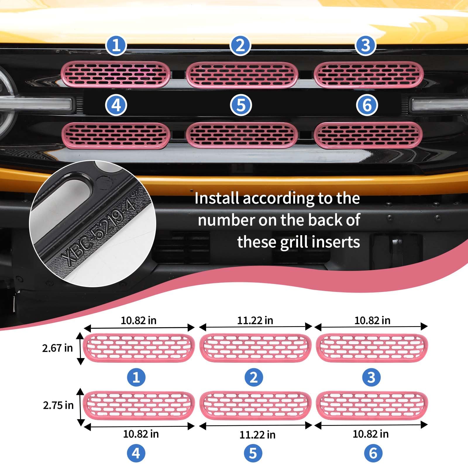 Snapklik.com : JeCar Front Grille Inserts Mesh Grill Frame Trim Covers ...