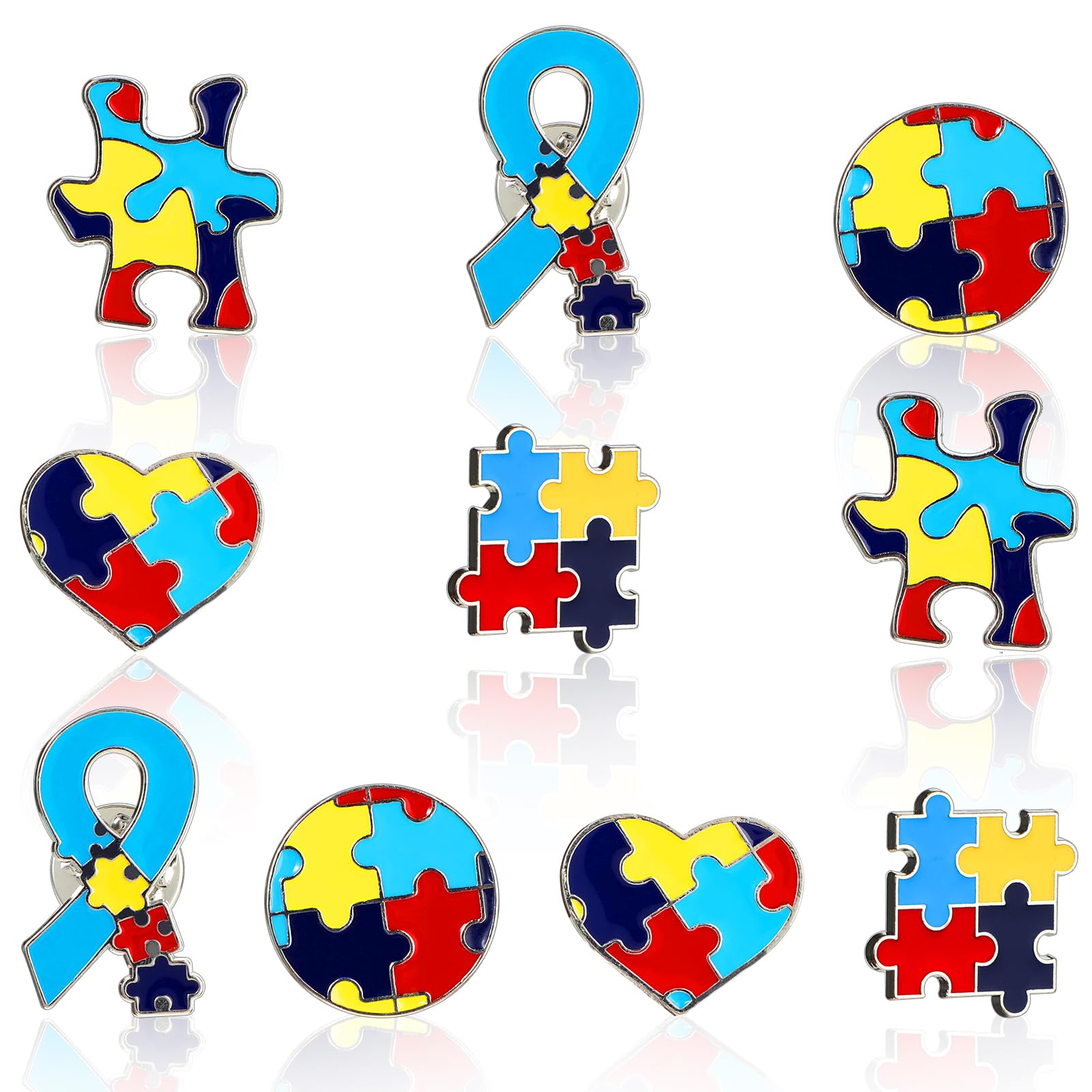 Amazon.com: PEOVLVN 10 Pieces Autism Pins, Multi Color Autism Awareness ...