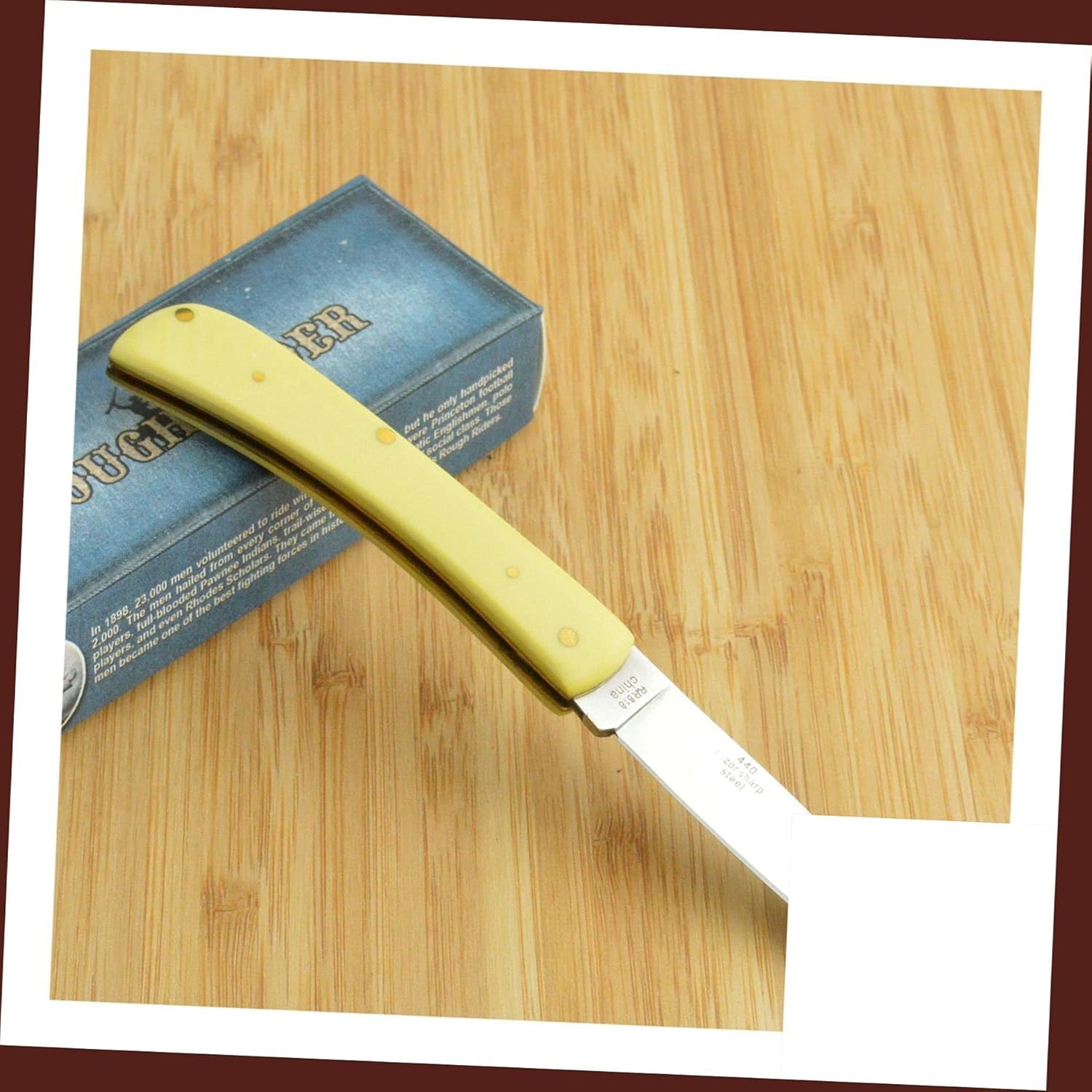 Amazon.com: Rough Rider Folding Pocket Knife Smooth Yellow Synthetic ...