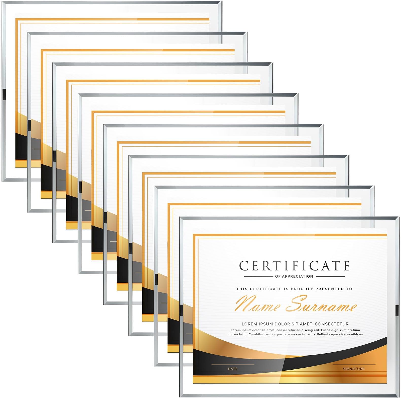 Amazon.com - Stockroom Plus 4 Pack 8.5x11 Glass Certificate Frames with ...